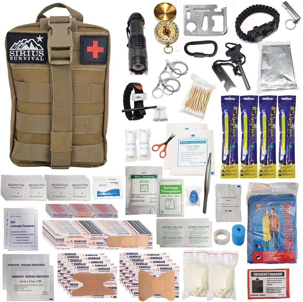 Molle 250 pc. Survival and First Aid Kit, Tan – Safety Recognition Program