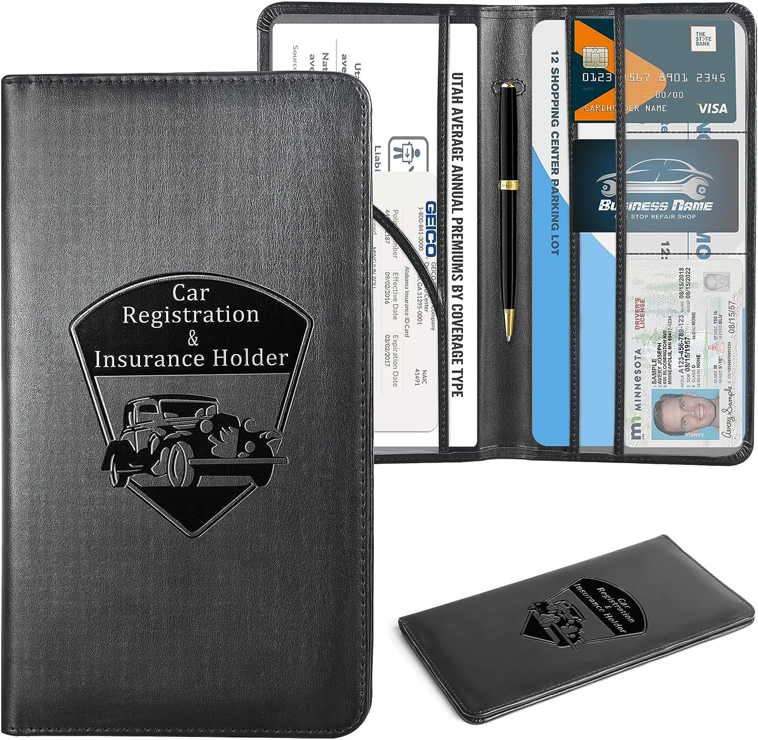 Car Registration and Insurance Holder – Black Min. order 12 – Safety ...